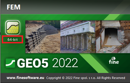 32/64-bit Version | User Interface | Online Help | GEO5