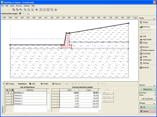 Stability | Program Gravity Wall | GEO5 | Online Help